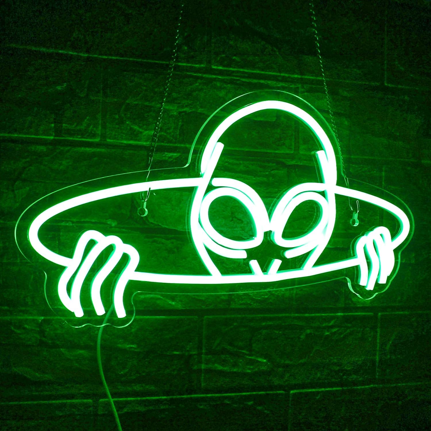 Amazon.com : WLHOPE Alien Neon Sign,Green Alien Neon Signs for Wall ...