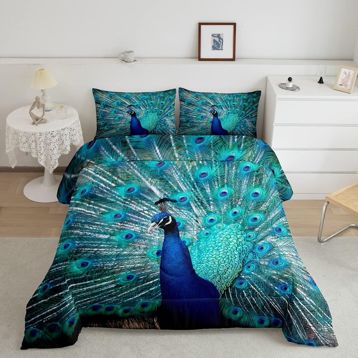 Amazon.com: Vera Bradley Peacock Garden 3-Piece Quilt Set, King : Home ...