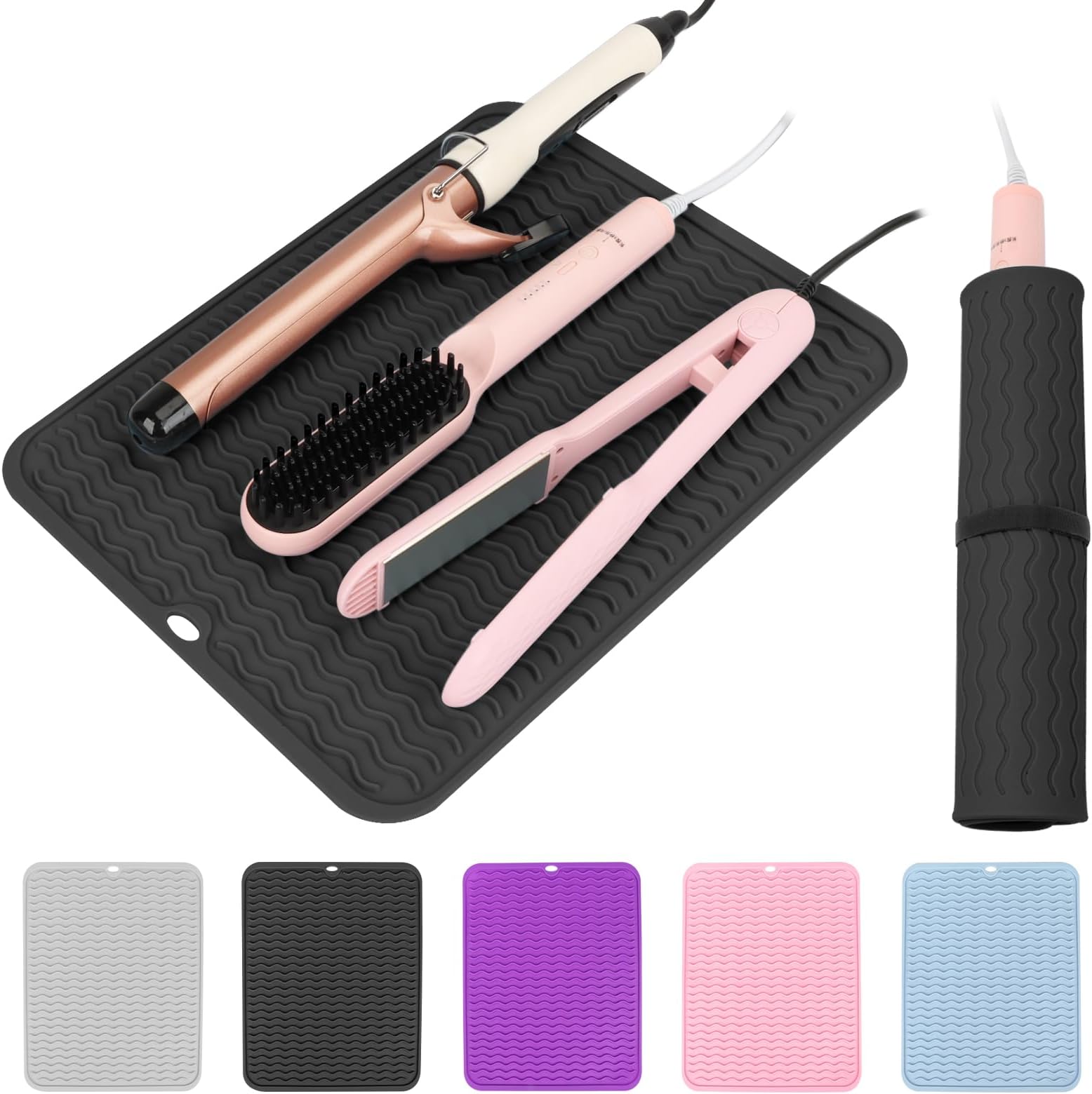 Amazon.com : Quccefods Large Heat Resistant Silicone Mat for Hair Tools ...