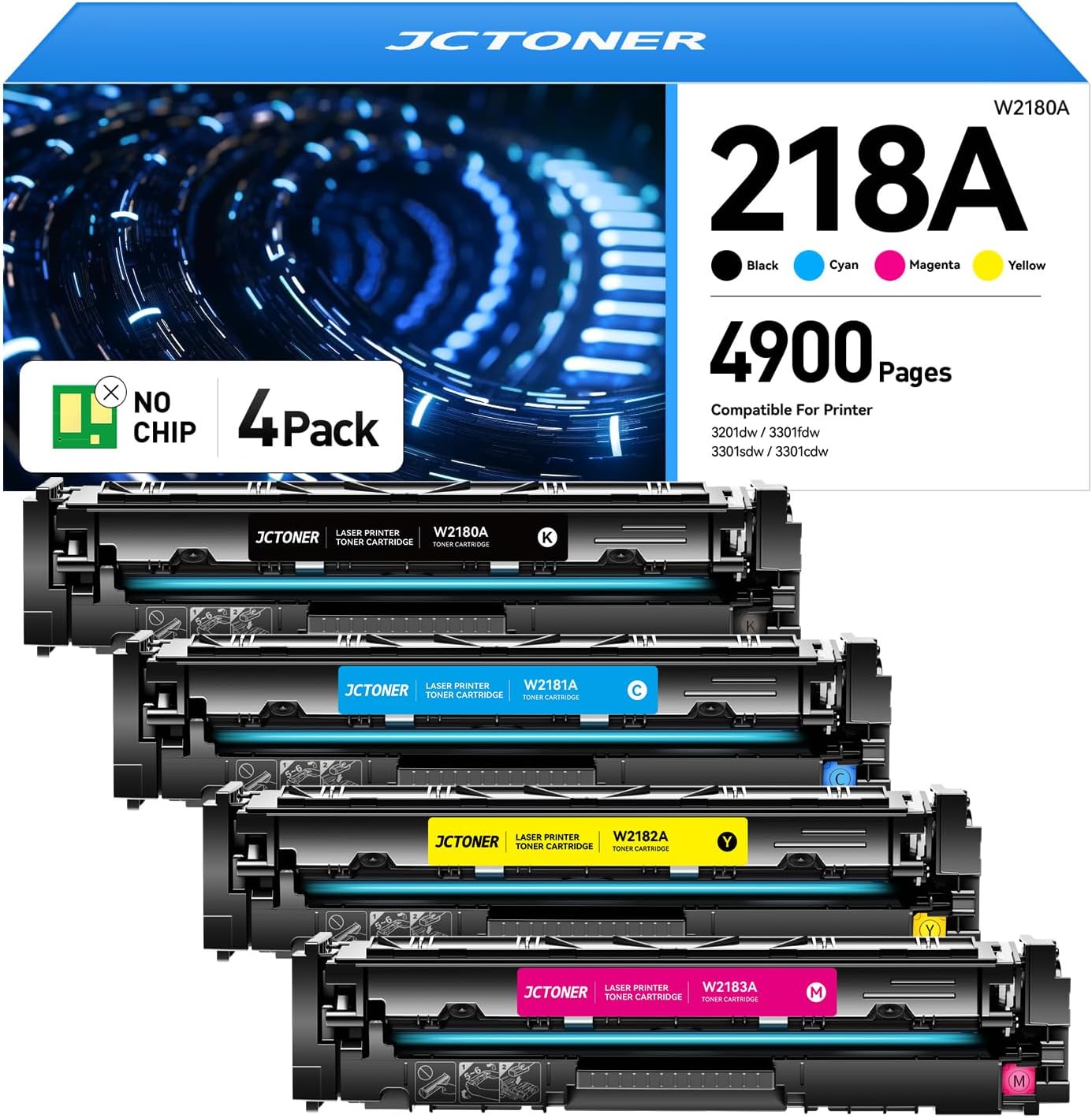 Amazon.com: 218A Toner Cartridges 4-Pack High-Yield Replacement for HP ...