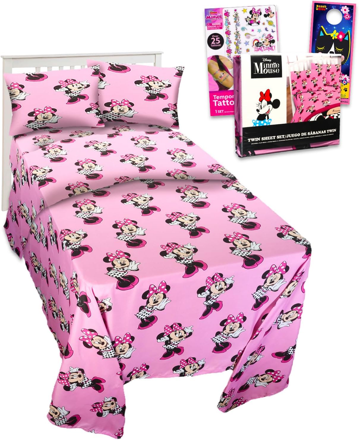 Amazon.com: Minnie Mouse Twin Bedding Set for Toddlers - Bundle ...