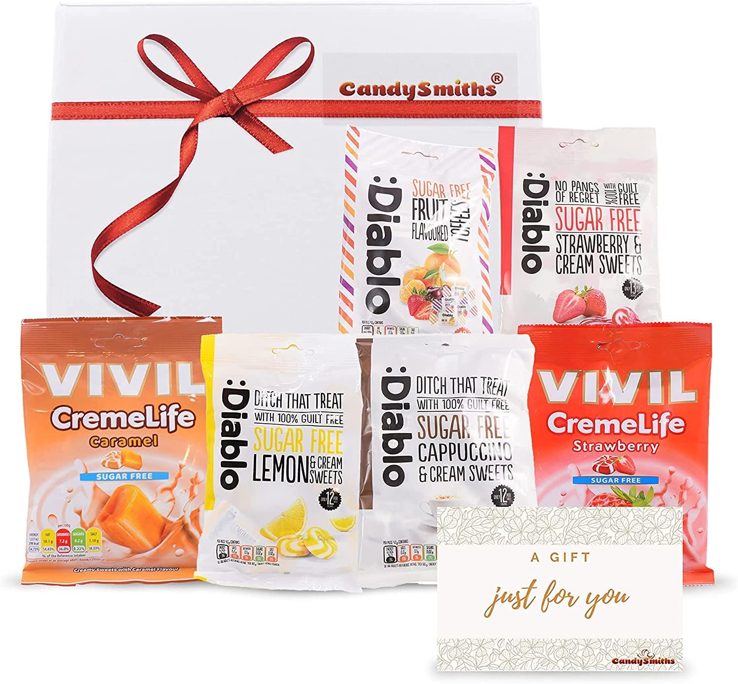Sugar Free Sweet Hamper Box with Gift Card - 6 Combination of Sugar ...