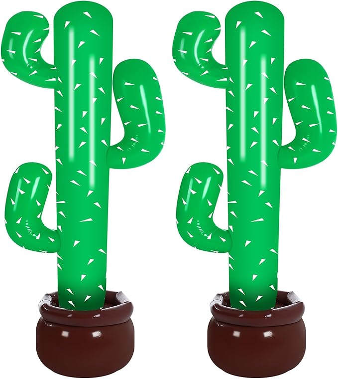 Amazon.com: Motionchic 2 Pack Inflatable 48" Large Cactus Prop Decor ...