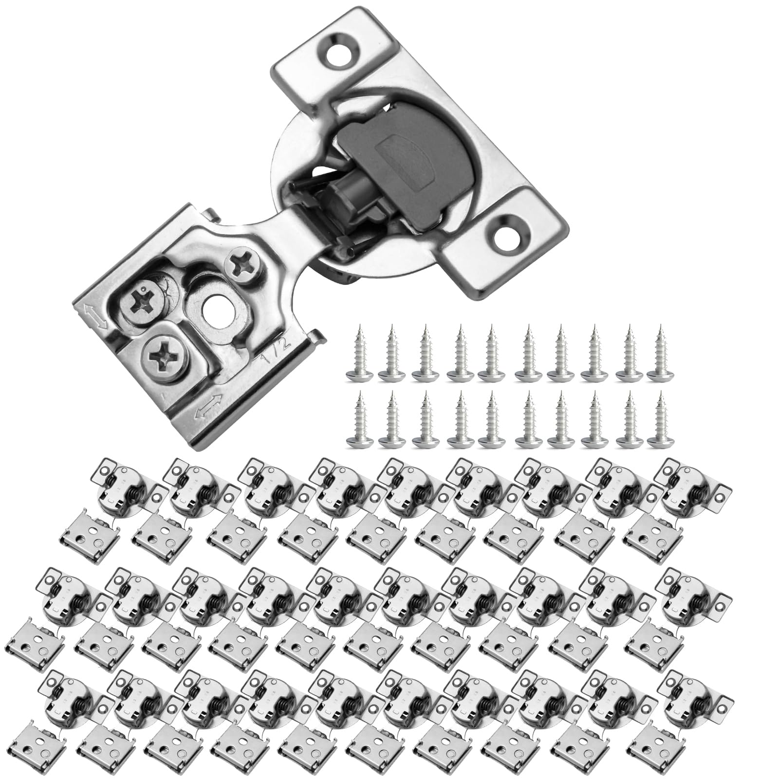 Snapklik.com : 1/2 Inch Overlay Soft Close Cabinet Hinges, 30 Pack Slow ...