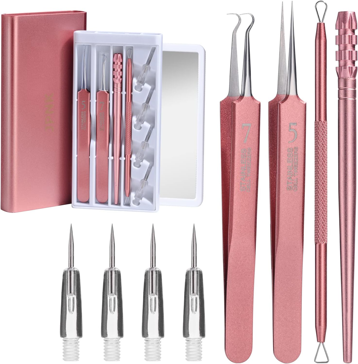 Amazon.com: JPNK Black Acne Extractor Tool, Professional Stainless ...