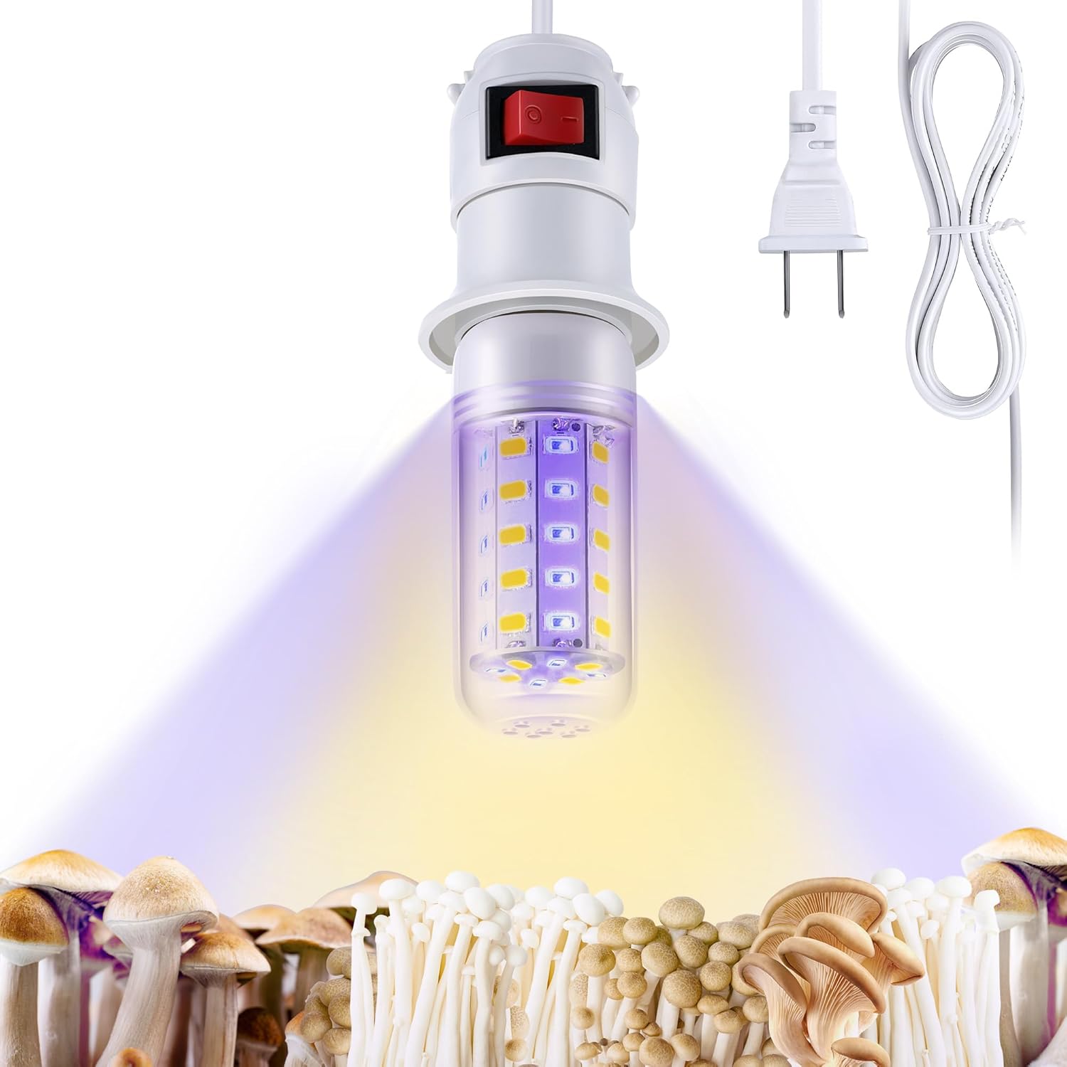 Amazon.com : Meonum 1 Pack LED Mushroom Grow Light, Dual Spectrum Grow ...
