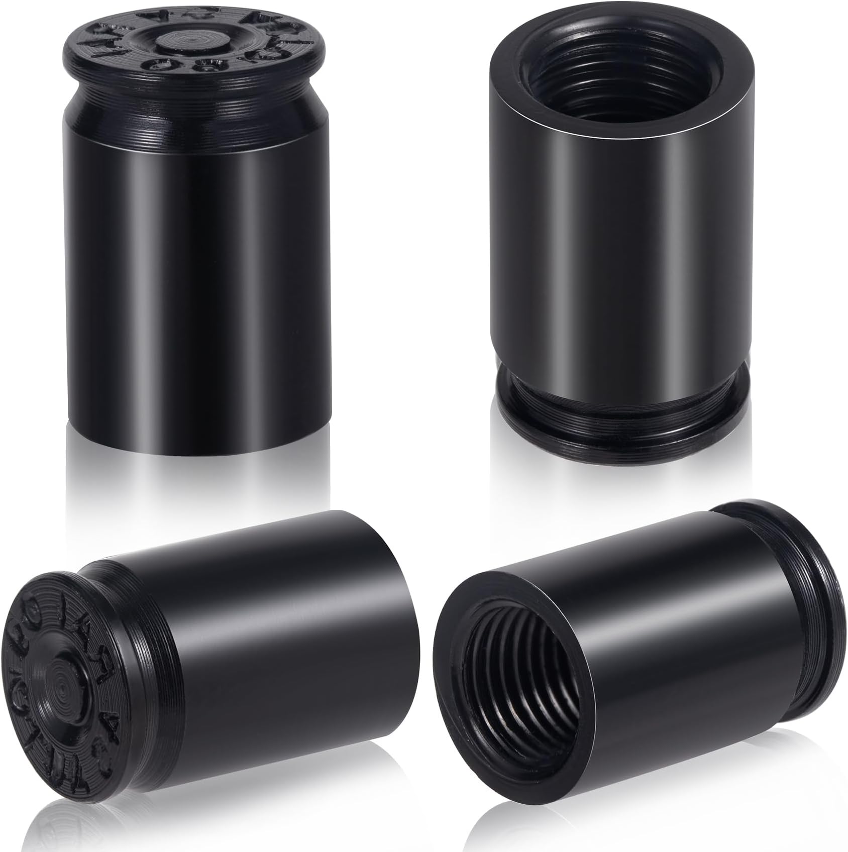 Amazon.com: Isslly 4PCS Black Bullet Shaped Valve Stem Caps, Aluminum ...