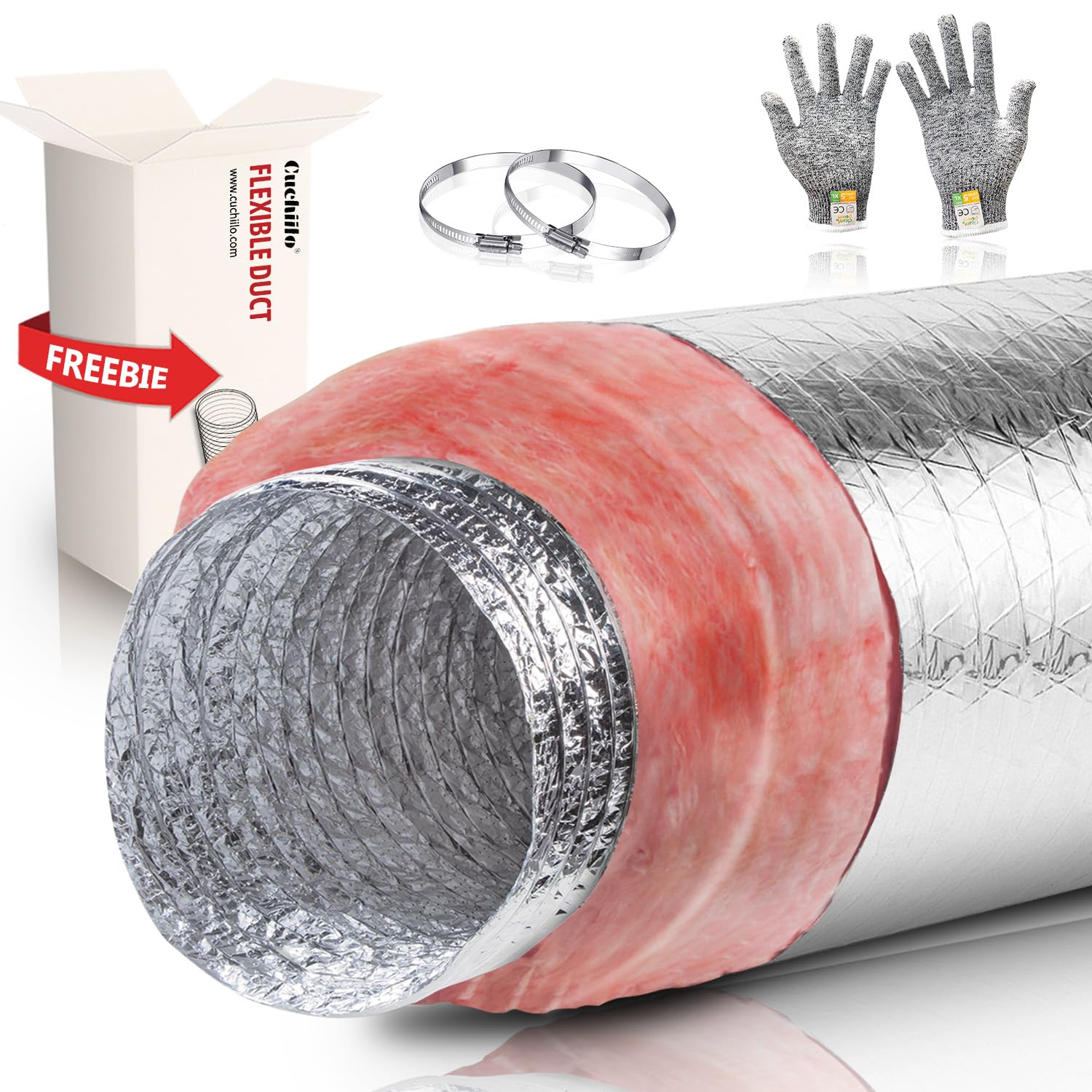 Snapklik.com : 10 Inch Insulated Flexible Duct R6,HVAC Insulation Duct ...