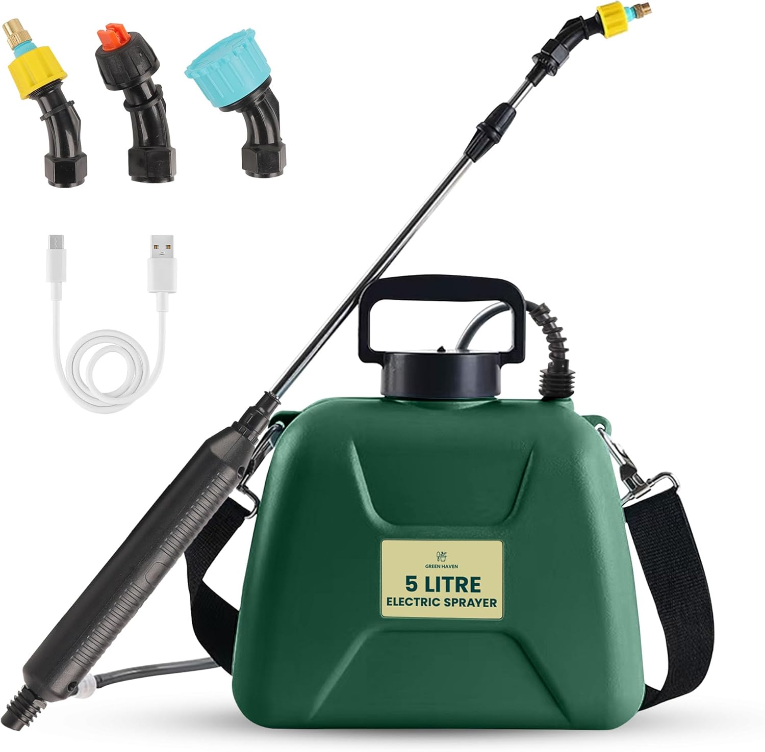 Green Haven 5L Battery-Powered Pressure Sprayer – USB Rechargeable ...