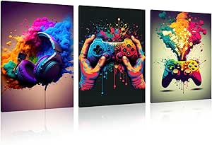 Amazon.de: Hocadon 3x Spiel Wandbilder mit Rahmen 3D Moderne Bilder Wohnzimmer & Schlafzimmer ...