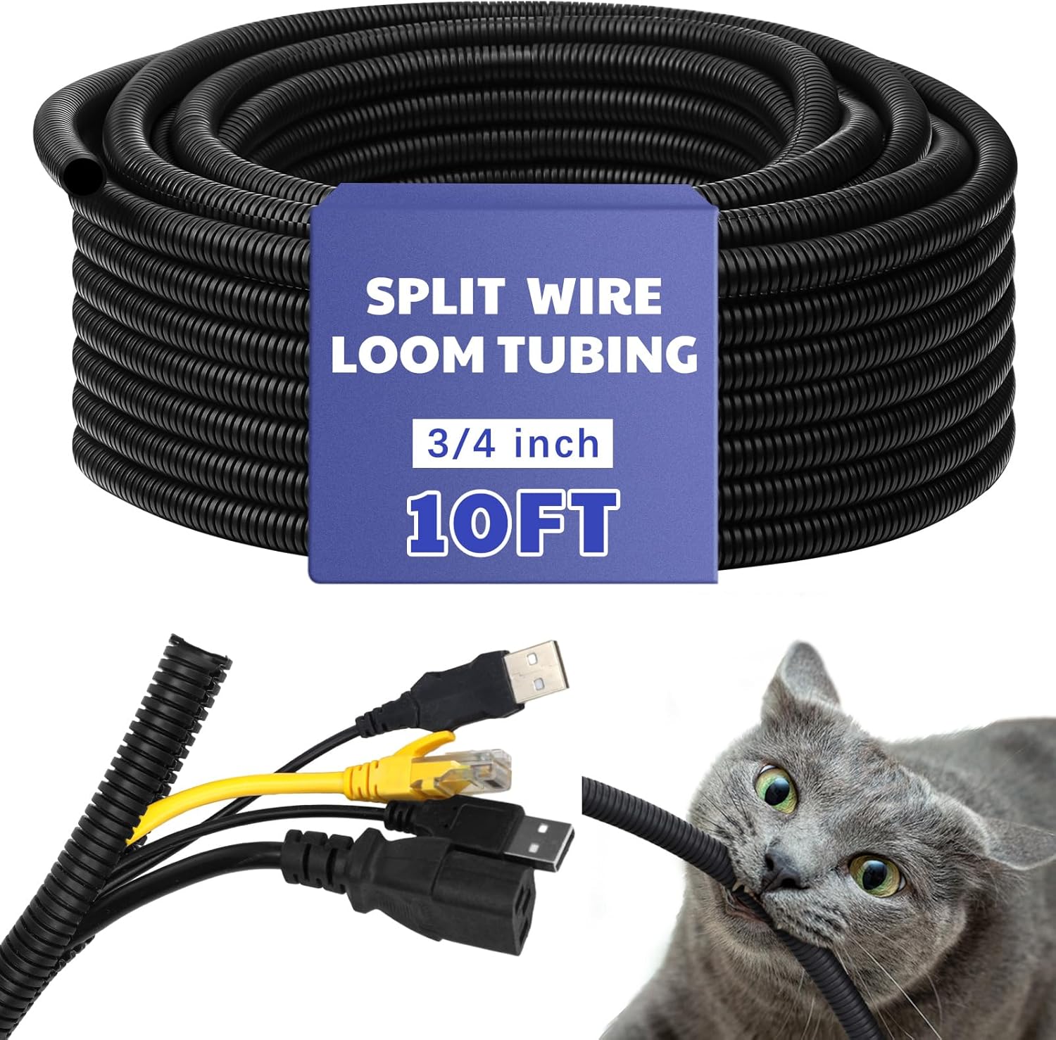 Amazon.com: Kanayu Split Flame Retardant Wire Loom High Temperature ...