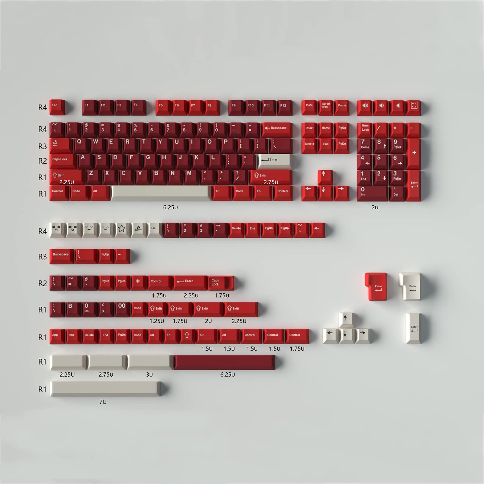 Amazon.com: Sumgsn 172 Keys Full Set Cherry Profile Doubleshot Keycaps ...