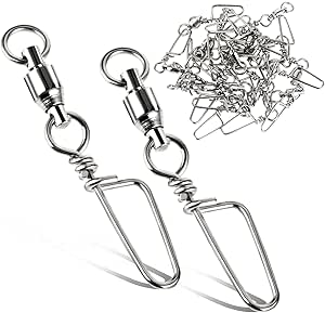 Amazon.com : Amabro 25PCS Fishing Snap Swivels, Ball Bearing Swivels with Stainless Steel ...