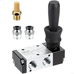VIILOCK Pneumatic Air Hand Lever Valve, 3 Way 2 Position 1/4”NPT Solenoid Valve Manual Control ...