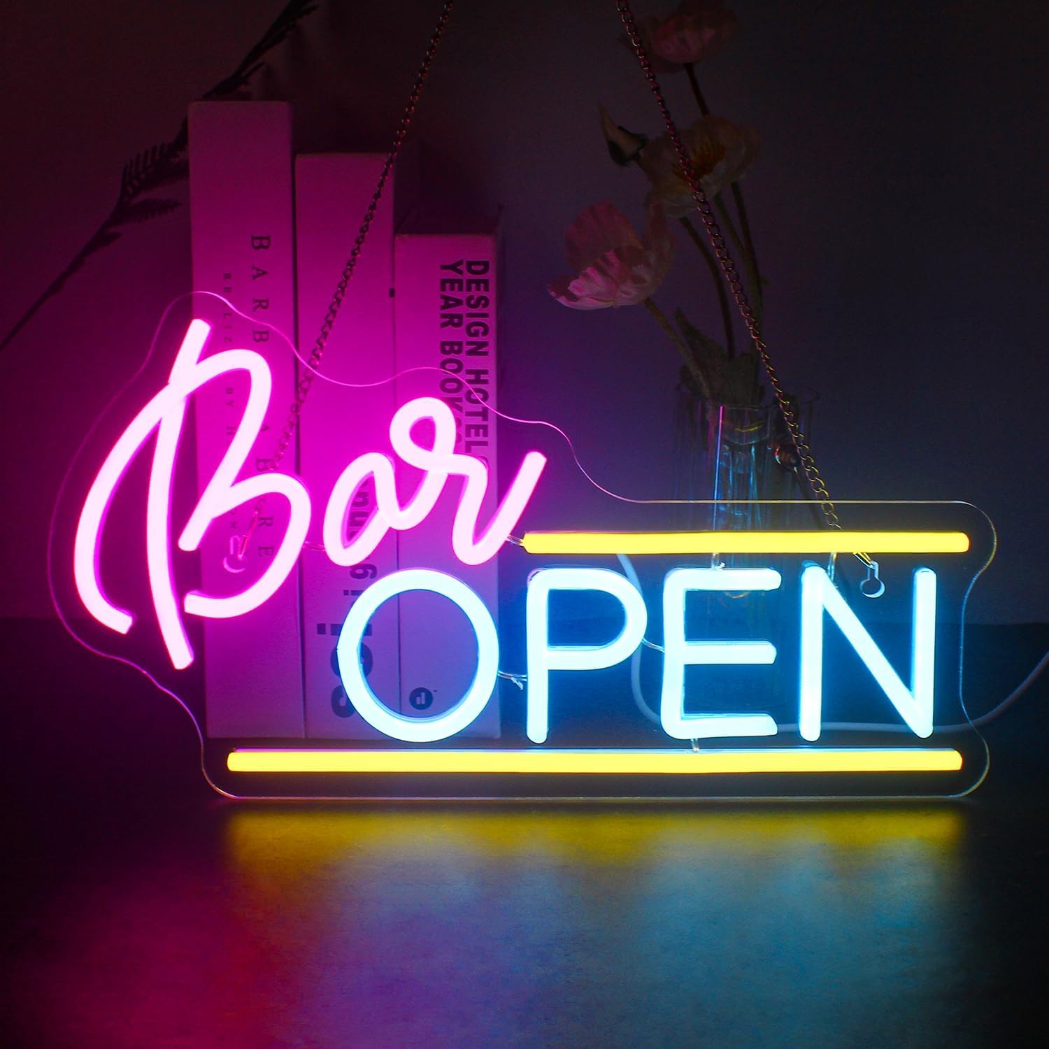 The Party Planet Bar Open Neon Sign - Led Light Open Neon Signs for ...