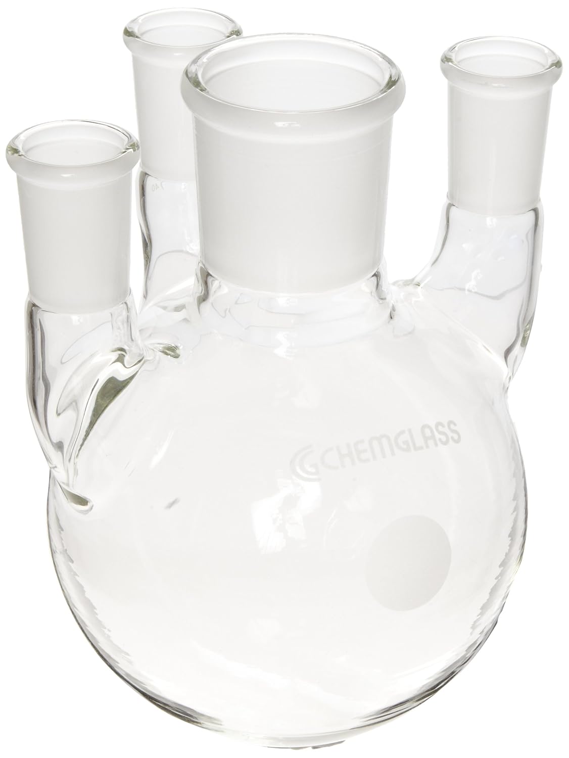 Chemglass CG-1530-47 Glass 1000mL Round Heavy Wall 4 Neck Bottom ...