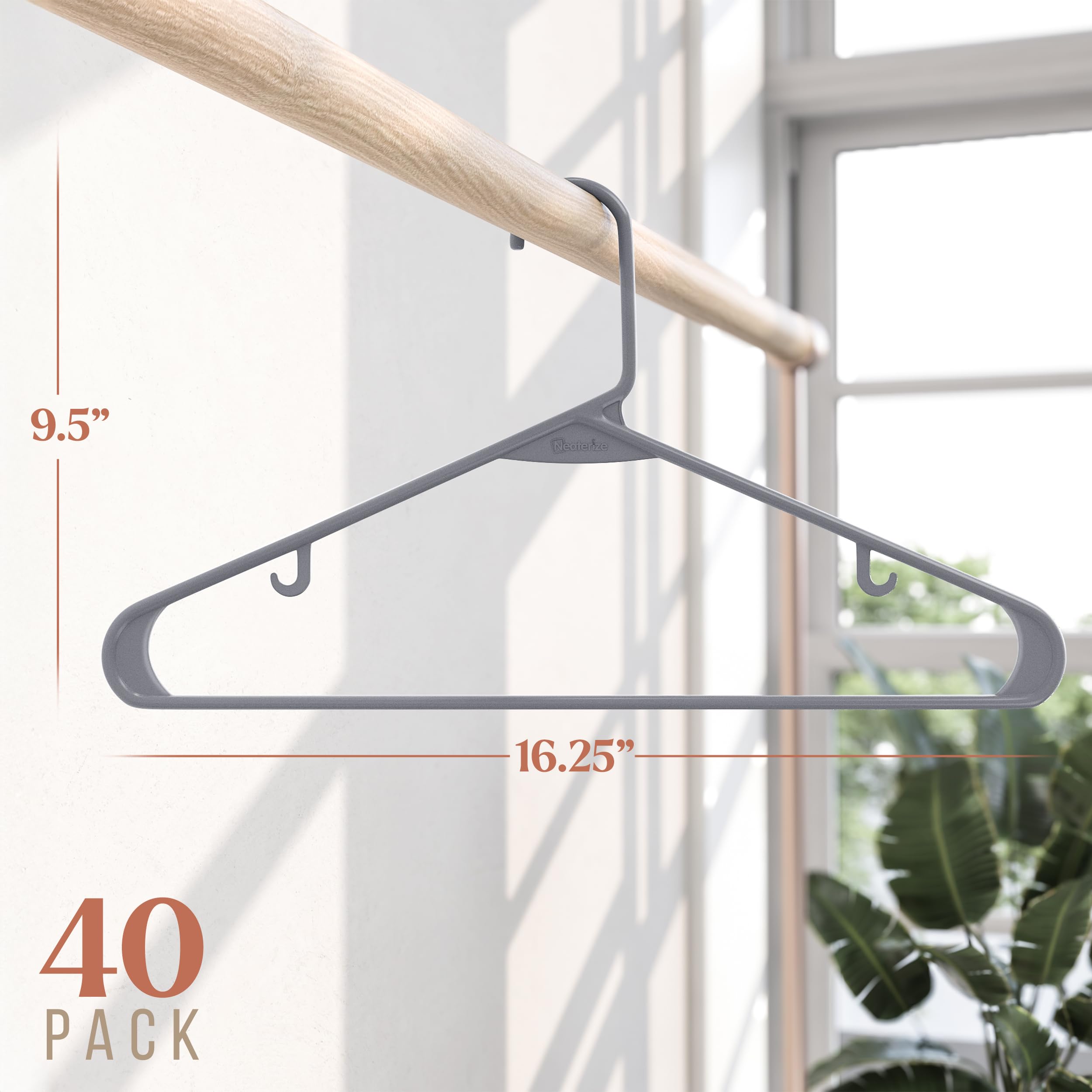 Snapklik.com : Plastic Hangers 40 Pack Grey - Clothes Hangers - Makes ...