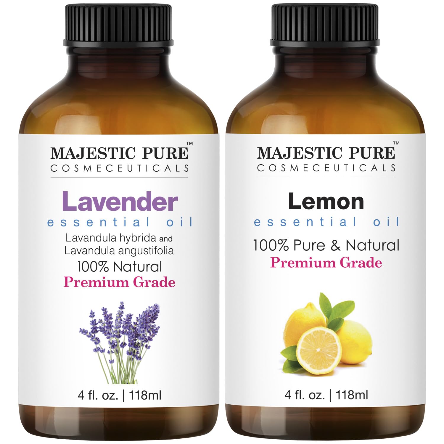 Amazon.com: MAJESTIC PURE Lemon and Levender Essential Oil 4 fl oz ...