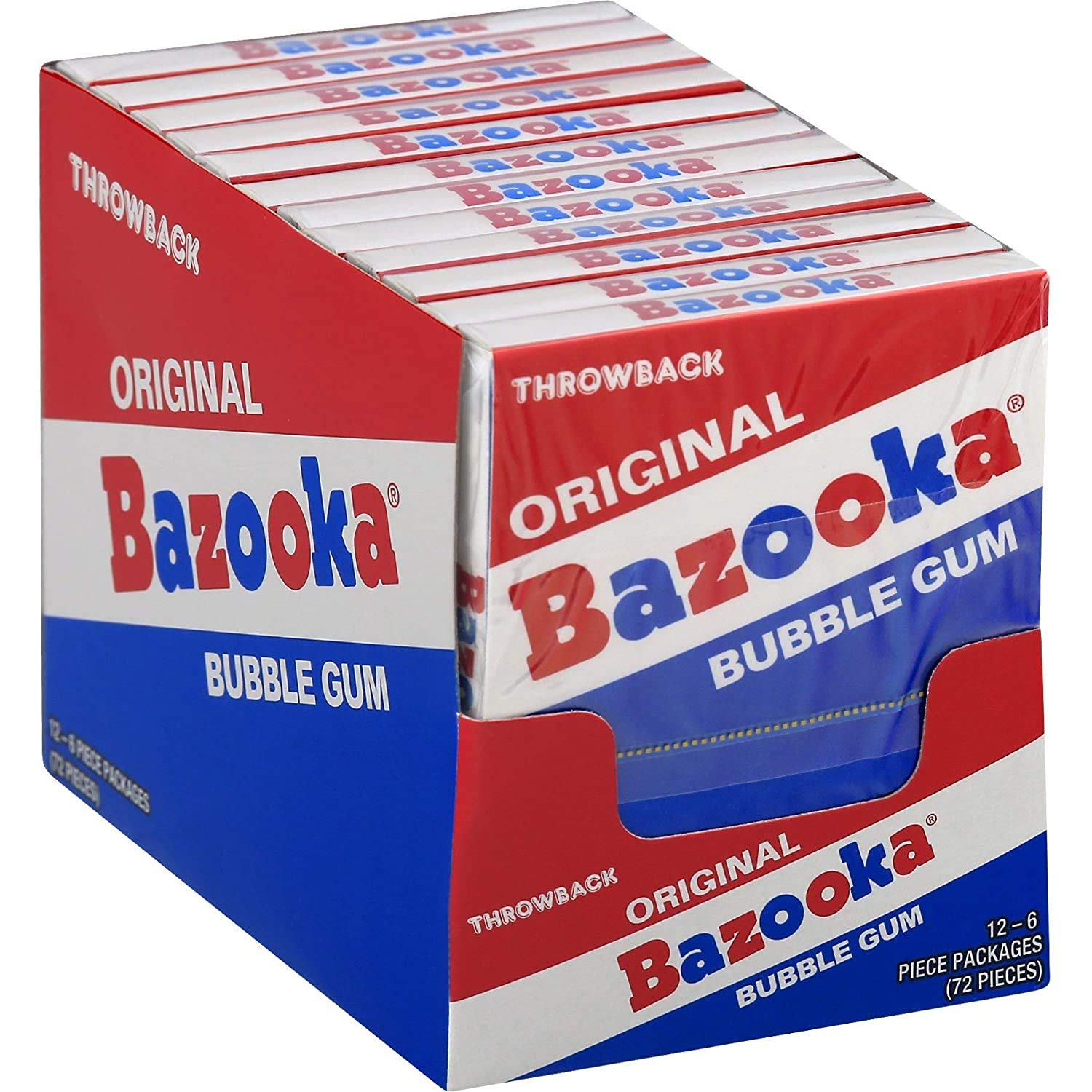 RiverFinn Bazooka Bubble Gum, Throwback Wallet Pack, Case of 12 Packs ...
