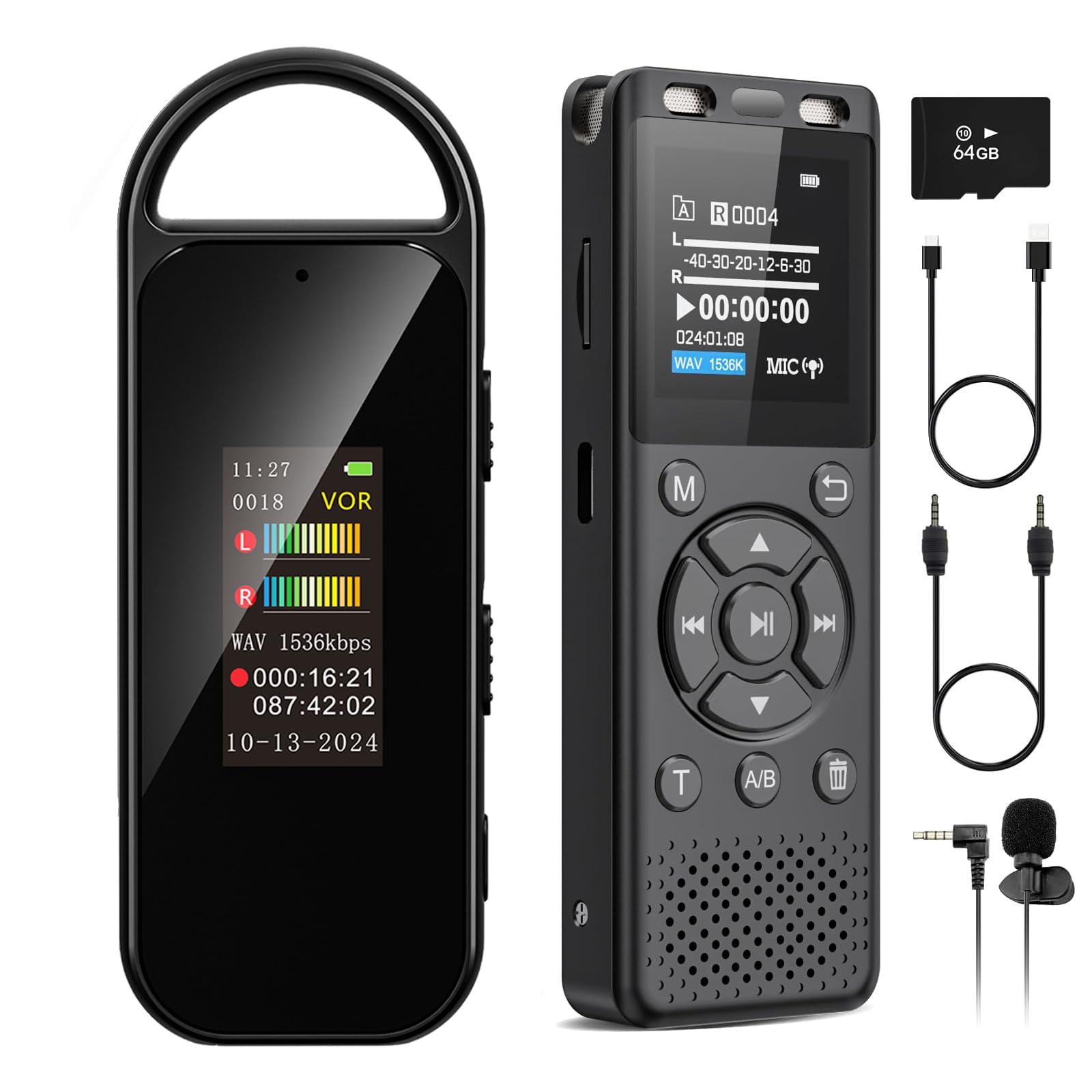 Amazon.com: 96GB Digital Voice Recorder + 64GB Portable Mini Audio ...