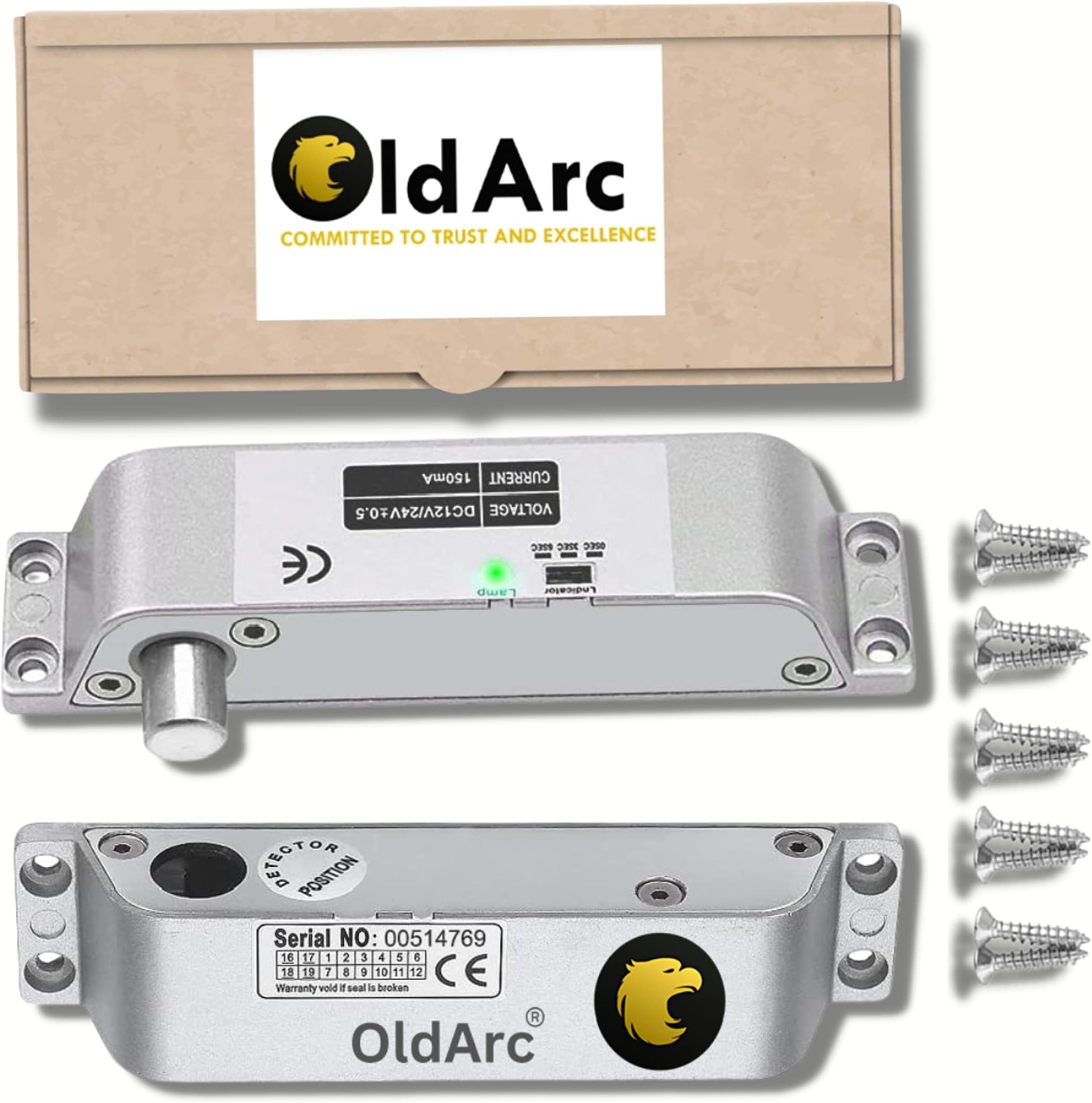 OldArc Smart Electric Bolt Lock | 5 Wire Autolock Deadbolt with Time ...