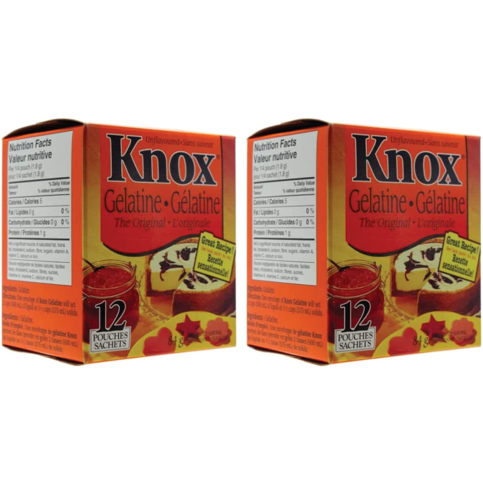 AZPantry Knox Original Lot de 24 sachets de gélatine non aromatisée (48 ...