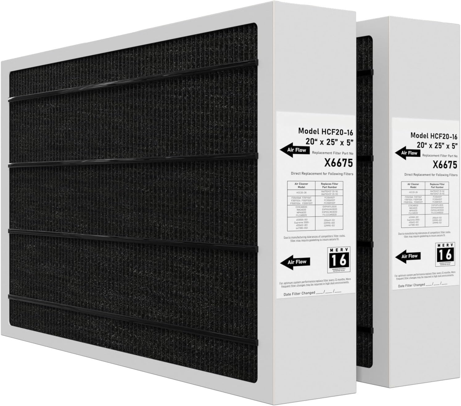 Pitymody X6675 Merv 16 Air Filter 20x25x5 Carbon Efficient Air Filter ...