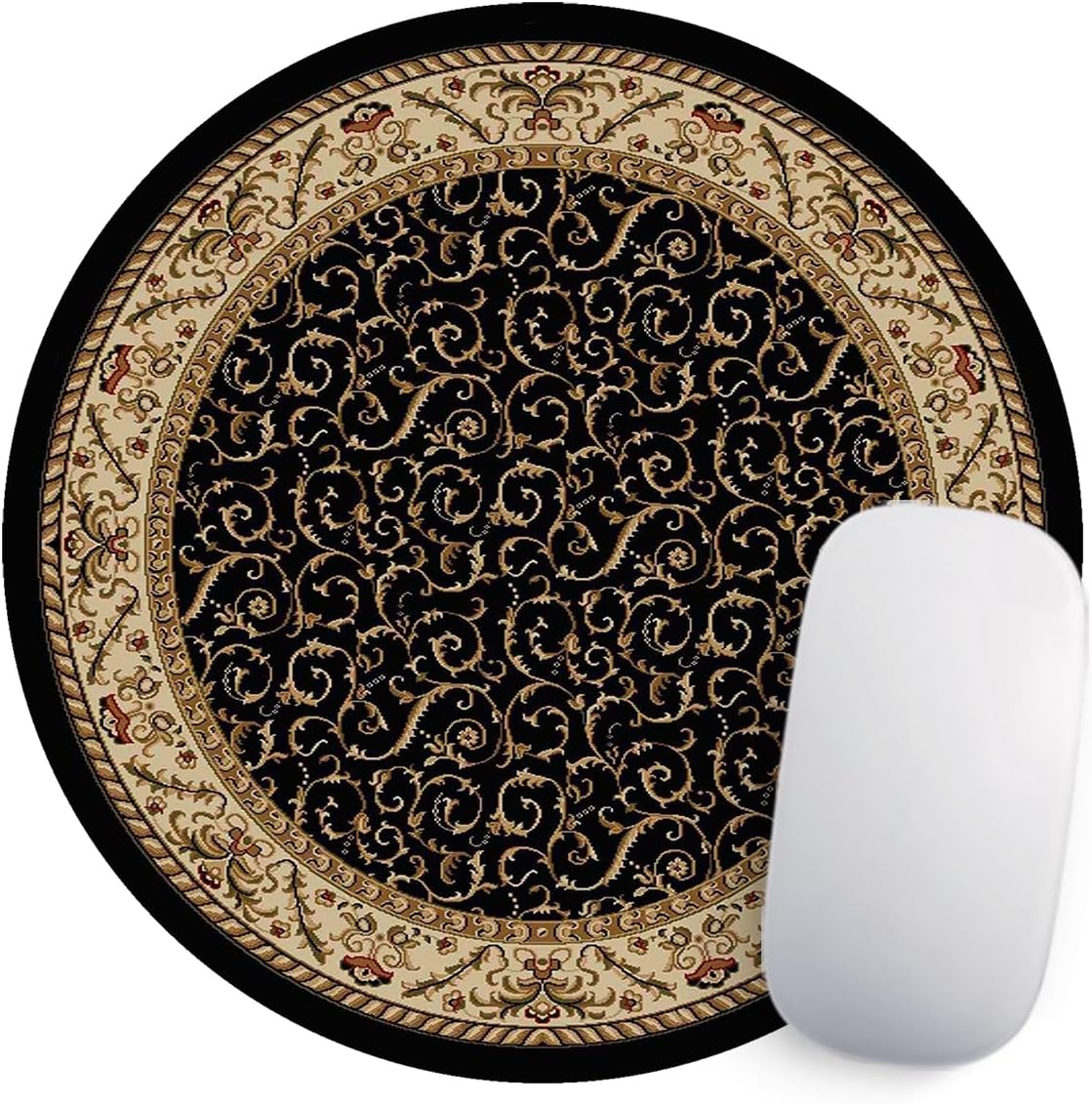 Amazon.com: Round Mouse Pad Vintage Oriental Persian Floral Rug Mat ...