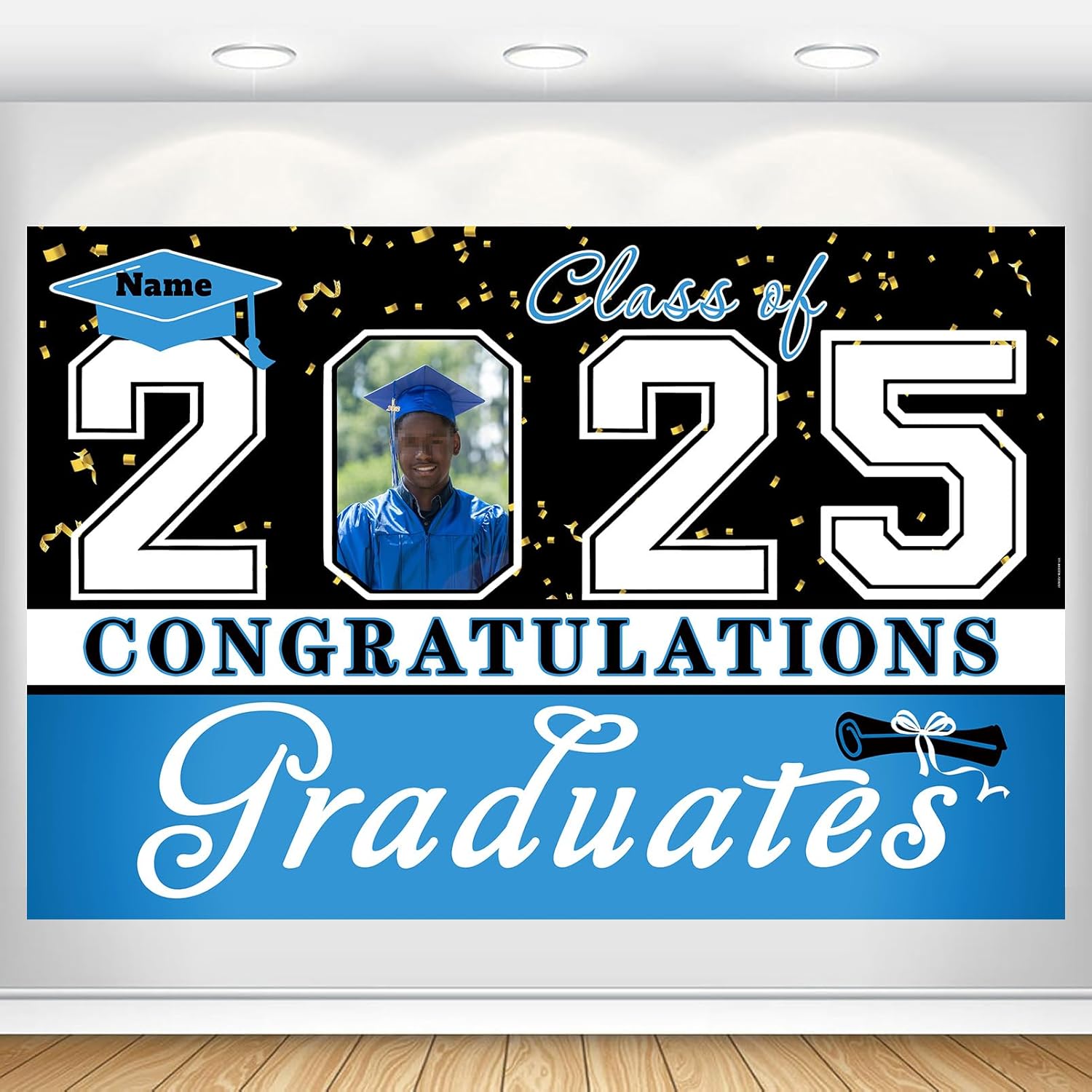 Amazon.com: Dicodes Custom Congrats Grad Banner 2025 Blue-Graduation ...
