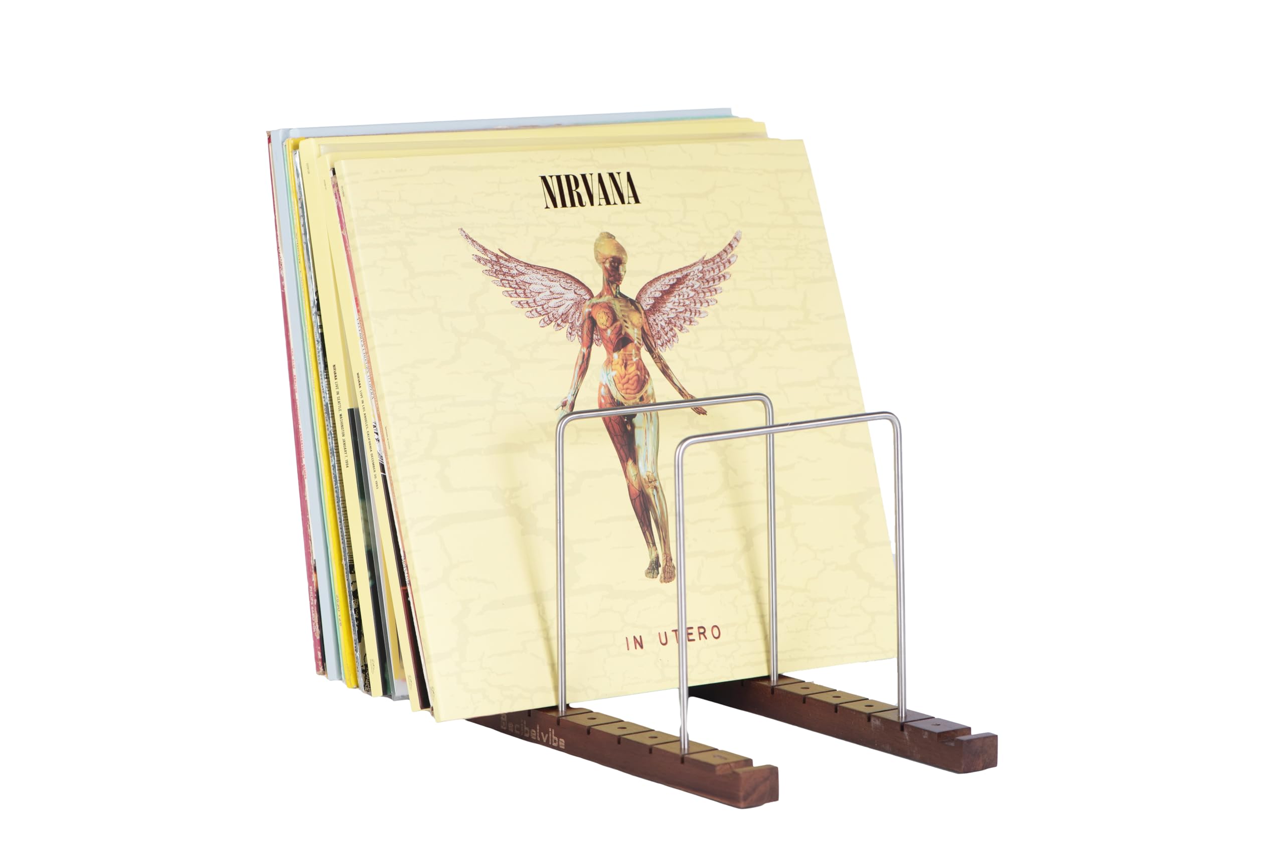 Amazon.com: Decibelvibe Vinyl Record Storage and Record Player Stand ...