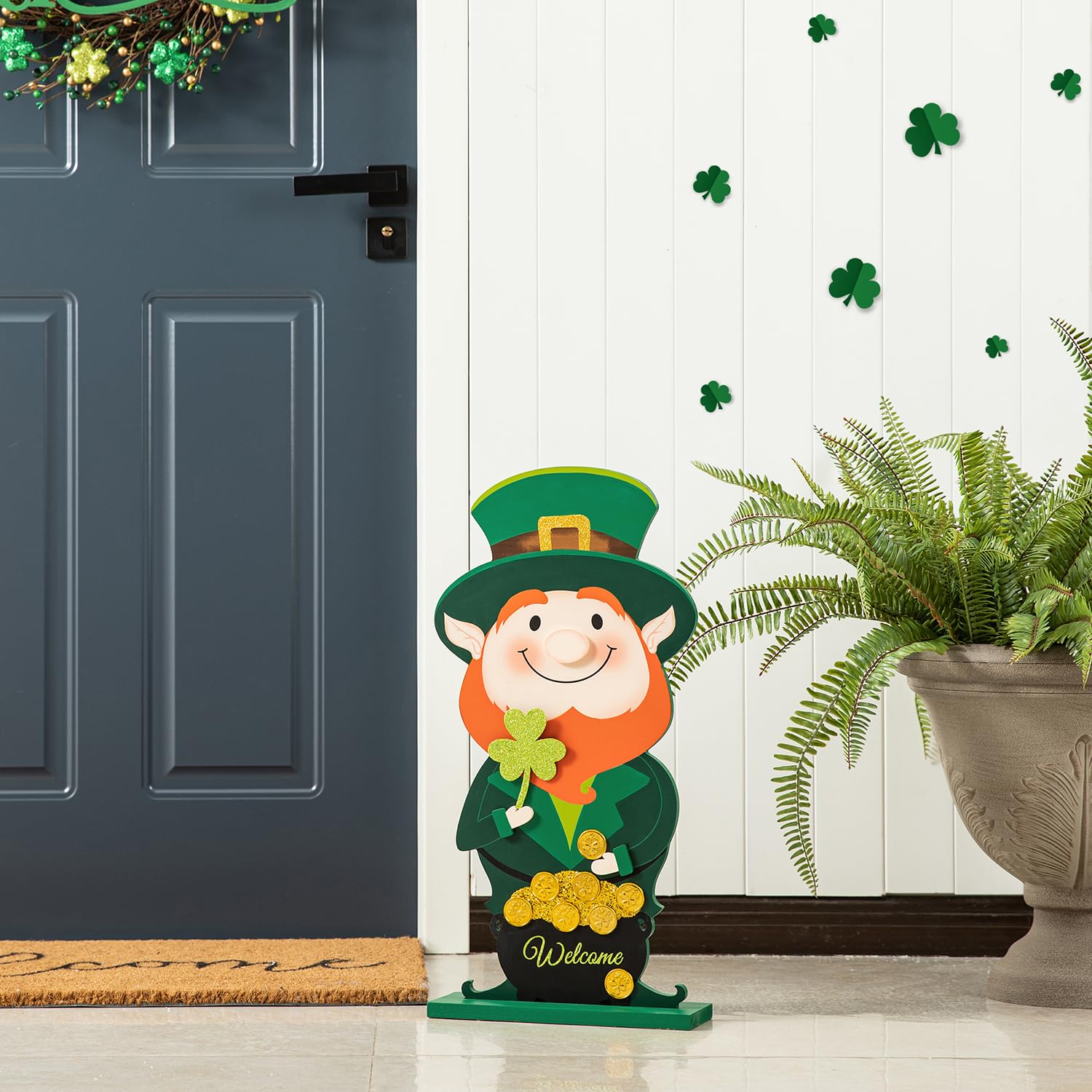 Snapklik.com : Glitzhome 23.5"H St.Patricks Day Wooden Standing Porch ...
