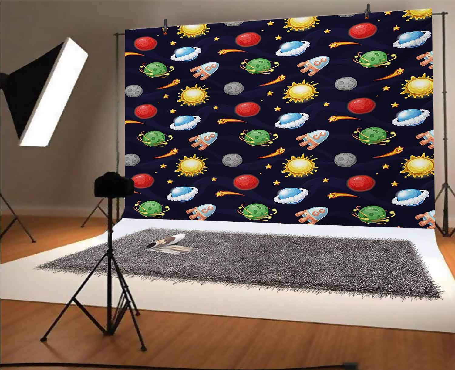 Buy Space 7x5 FT Vinyl Photography Background Backdrops,Cartoon Style ...