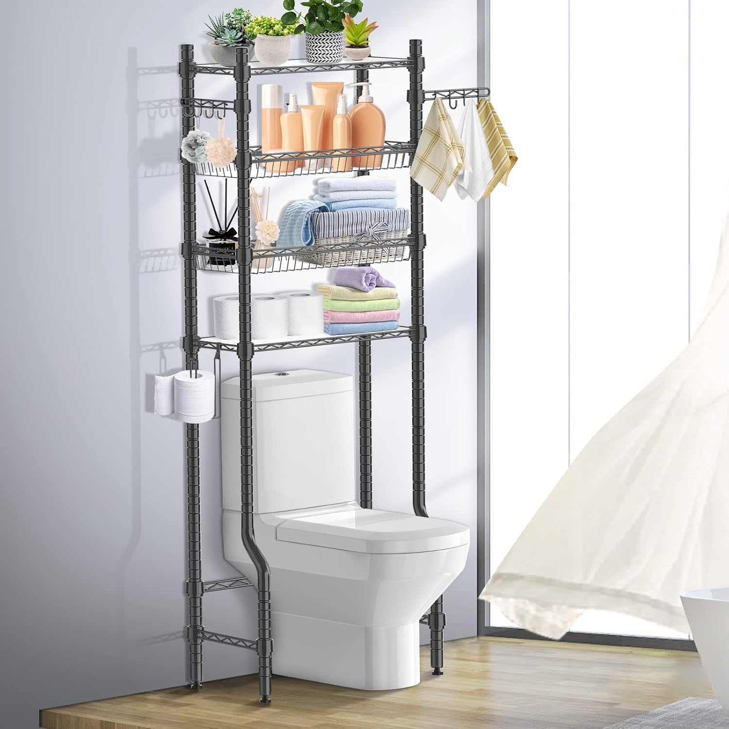 Amazon.com: Azmall Bathroom Over The Toilet Storage Shelf - Over Toilet ...