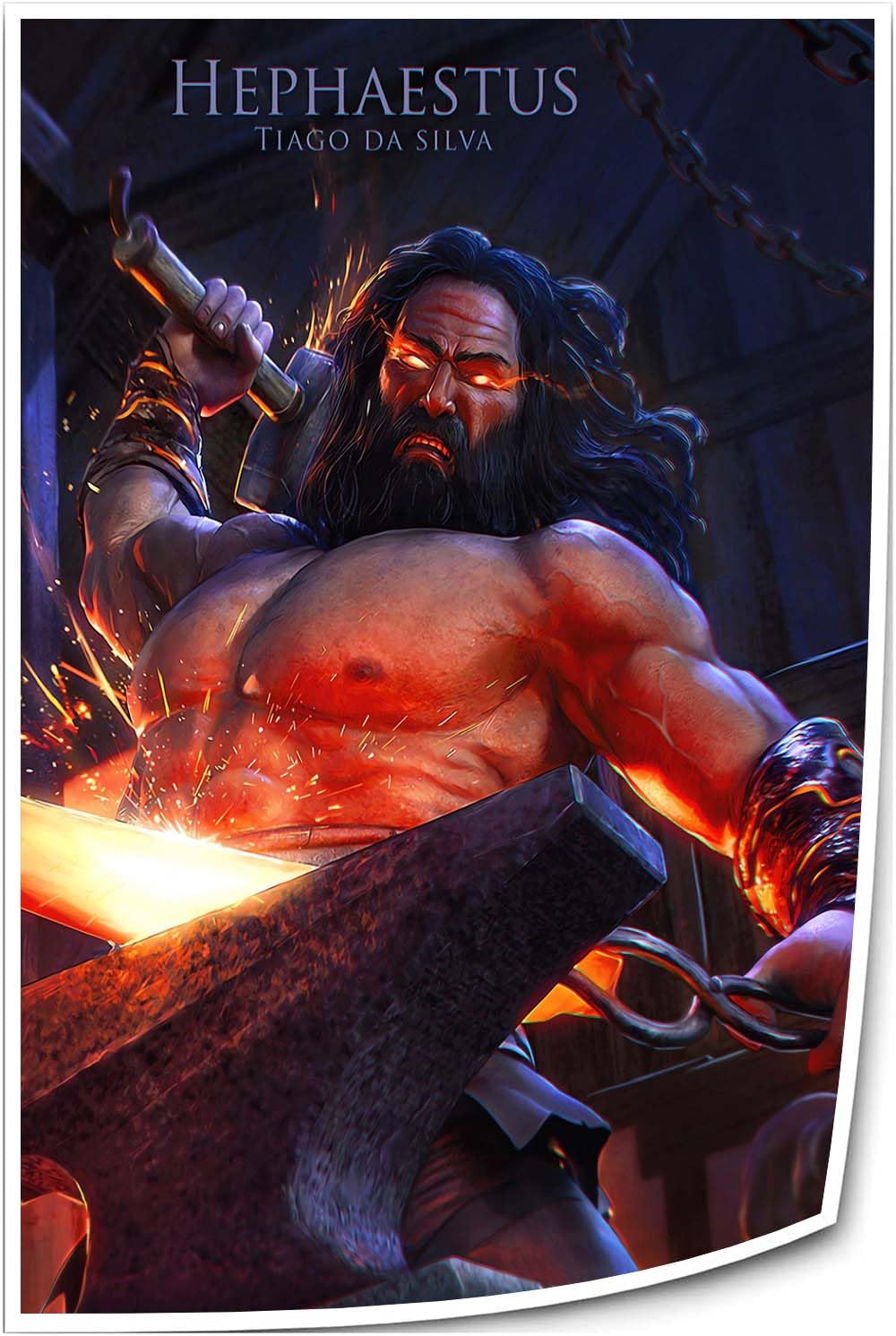 Hephaestus Drawing Hephaestus With Fire Mythiko