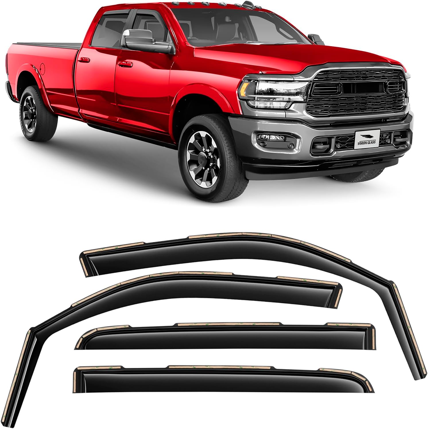 Amazon.com: Rough Country Side Window Rain Guards for Ram 1500 (2009 ...