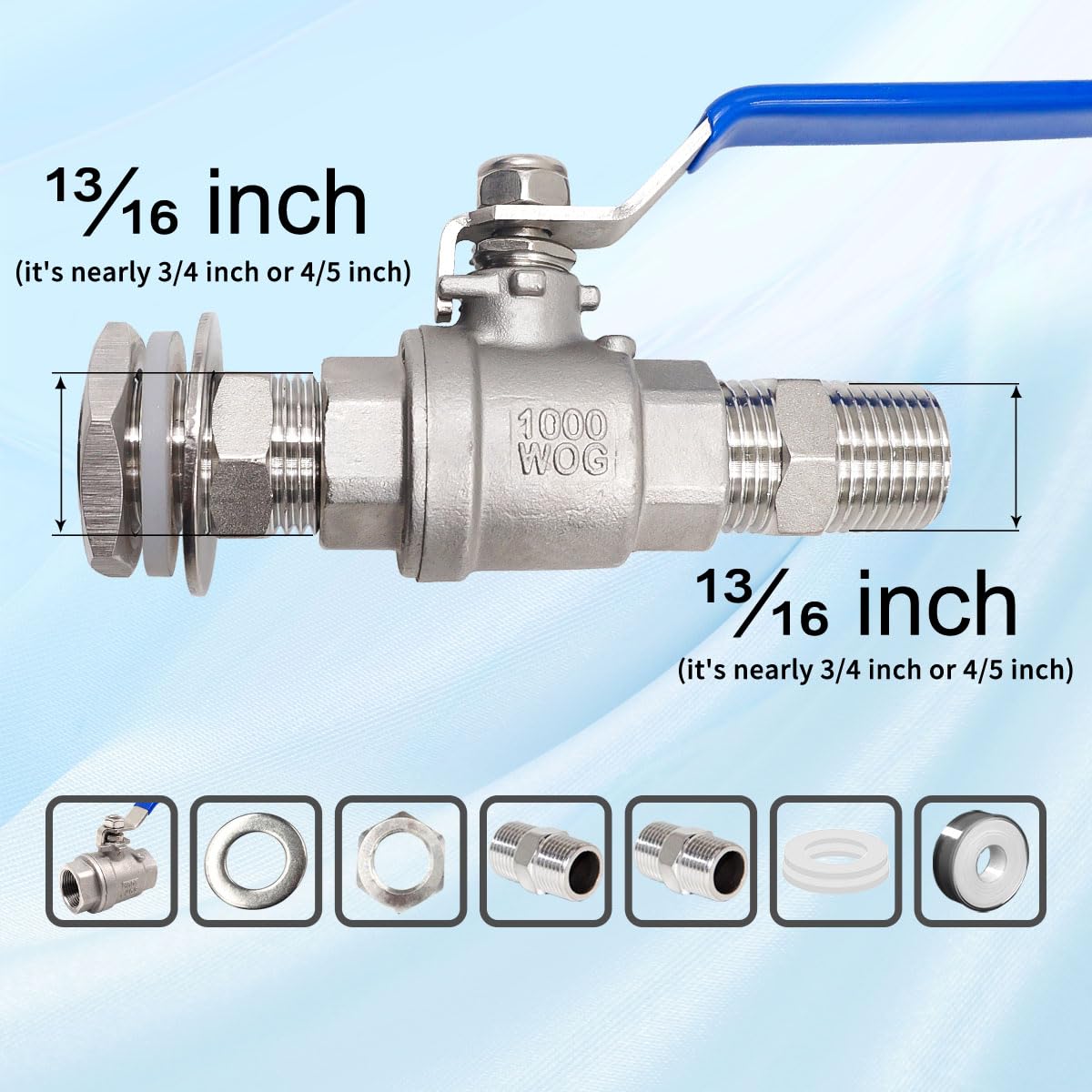 Snapklik.com : 3/4" O.D. Thread Stainless Steel Home Brewing Bulkhead ...