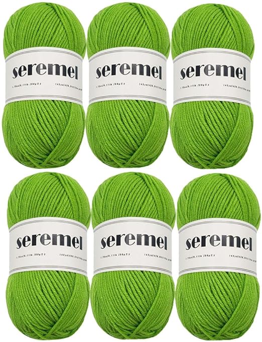 Amazon.com: Seremel 6 PCS Acrylic Yarn Set, 6 Balls of 300g / 840yds ...