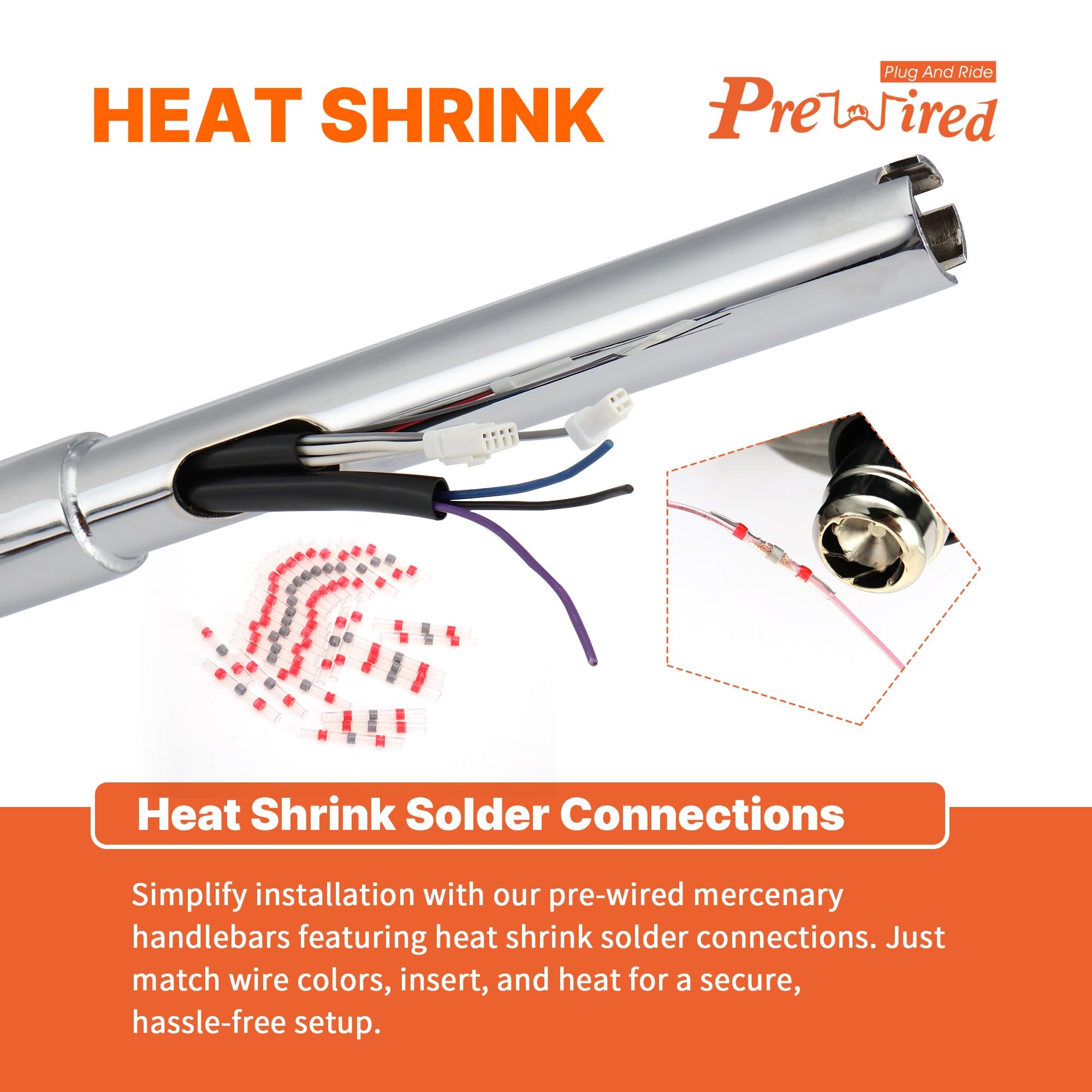 Snapklik.com : Prewired 14 Inch Bat-wing Ape Hangers Fat Boy Handlebars ...