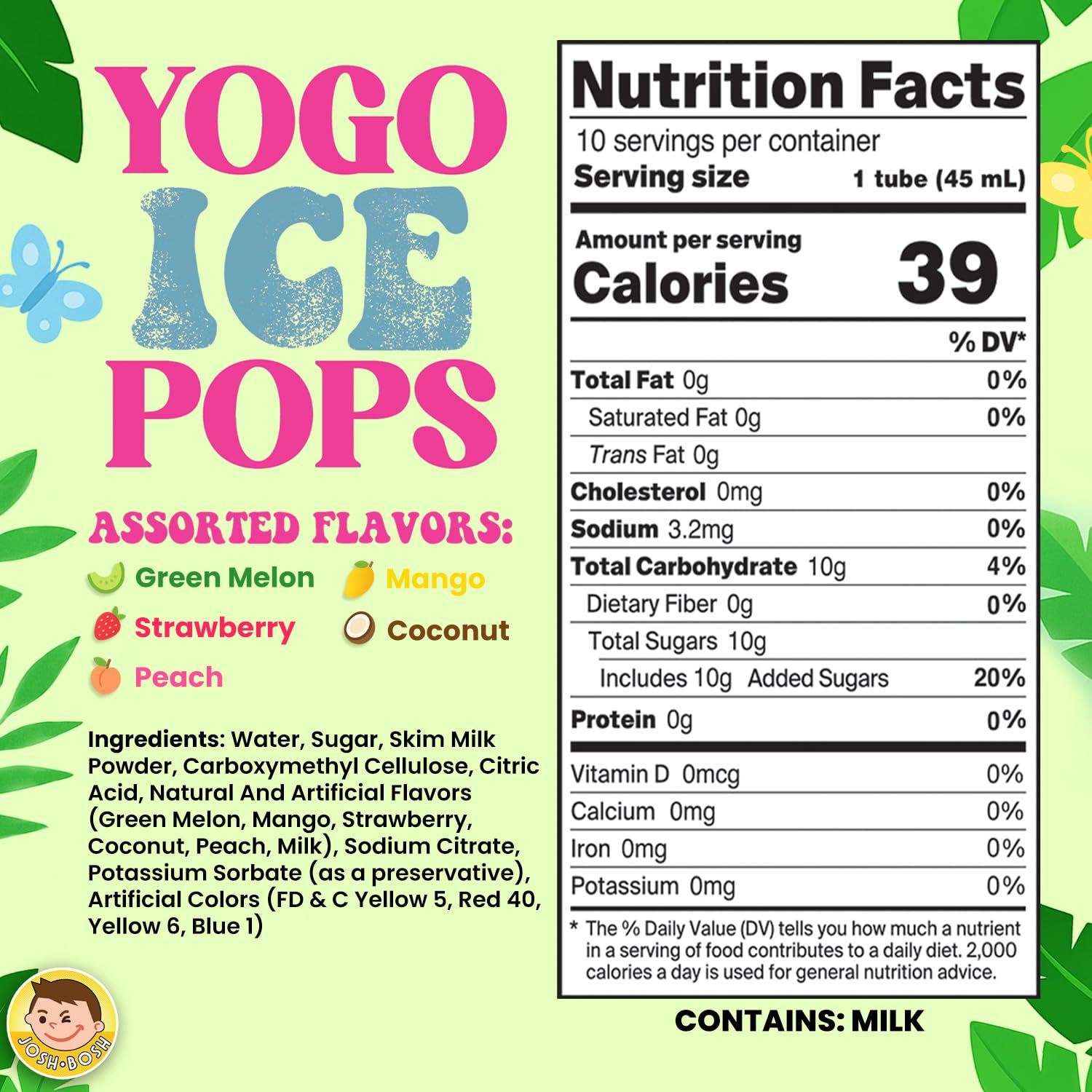 Snapklik.com : JOSH BOSH Yogo Ice Pops Bulk 20-Pack Case