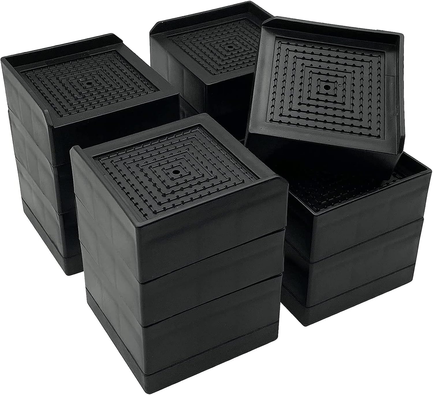 Amazon.com: MYMULIKE Bed Risers Set of 4-Oversized Adjustable Bed Raise ...