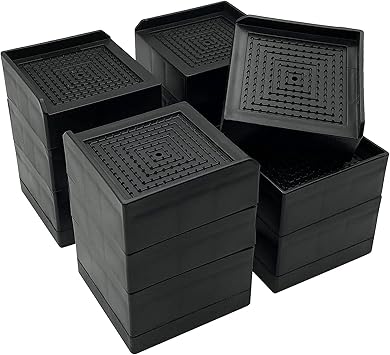 Amazon.com: MYMULIKE Bed Risers Set of 4-Oversized Adjustable Bed Raise ...