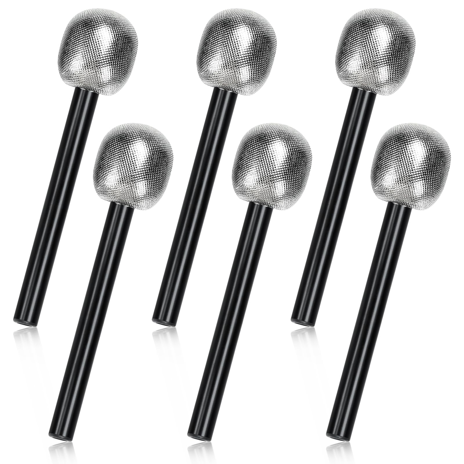 Amazon.com: CZWESTC 6 Pack Silvery Glittered Microphone, Fake Bling ...