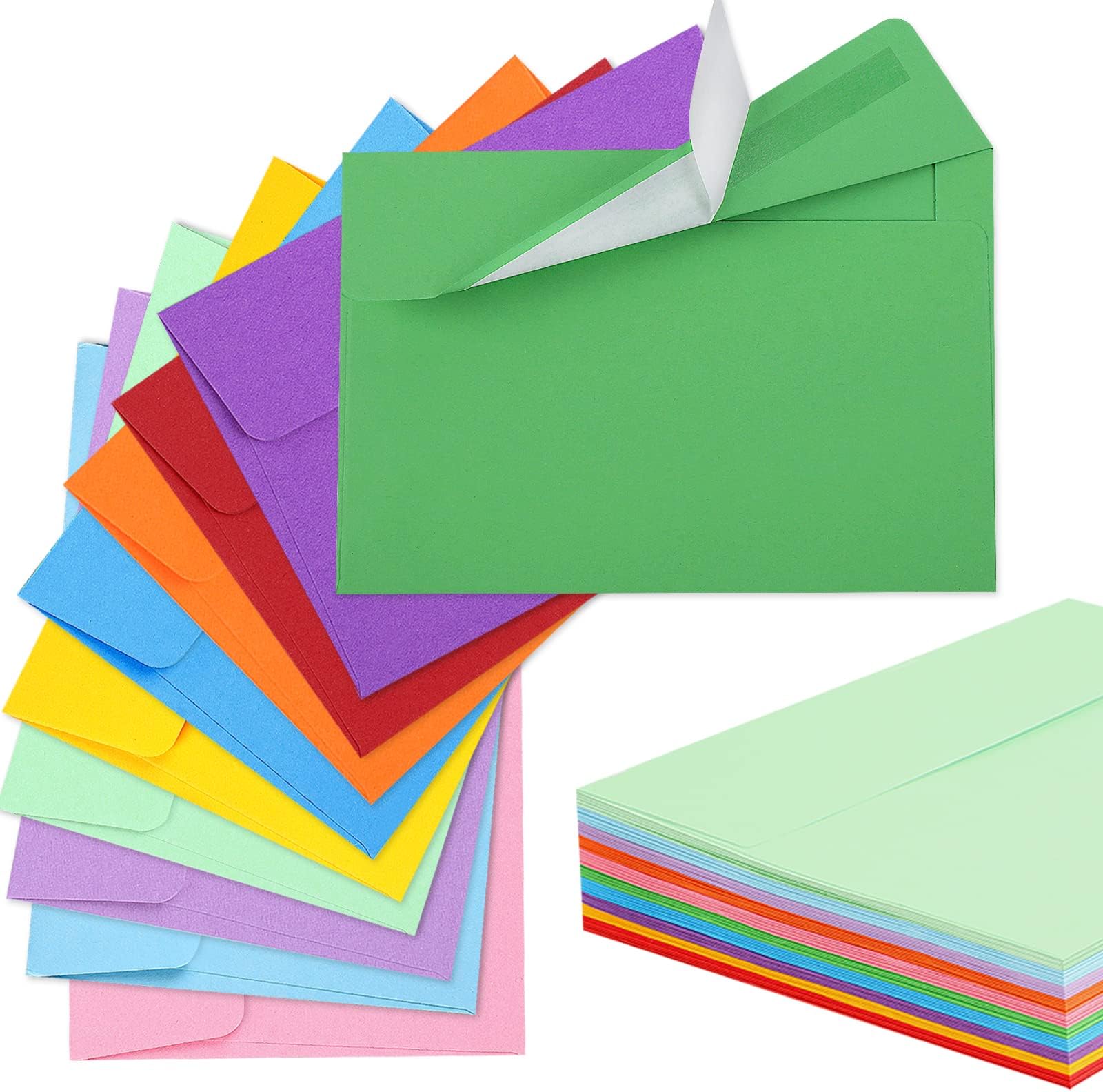 Amazon.com : 65 Pack Colored Envelopes, 4 x 6 Envelopes, Card Envelopes ...