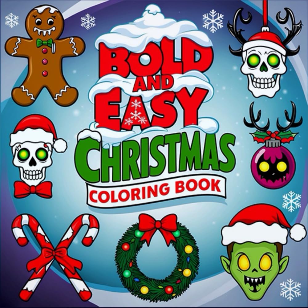 Amazon.com: Creepy Kawaii Christmas Coloring Book | Bold, Easy, and ...