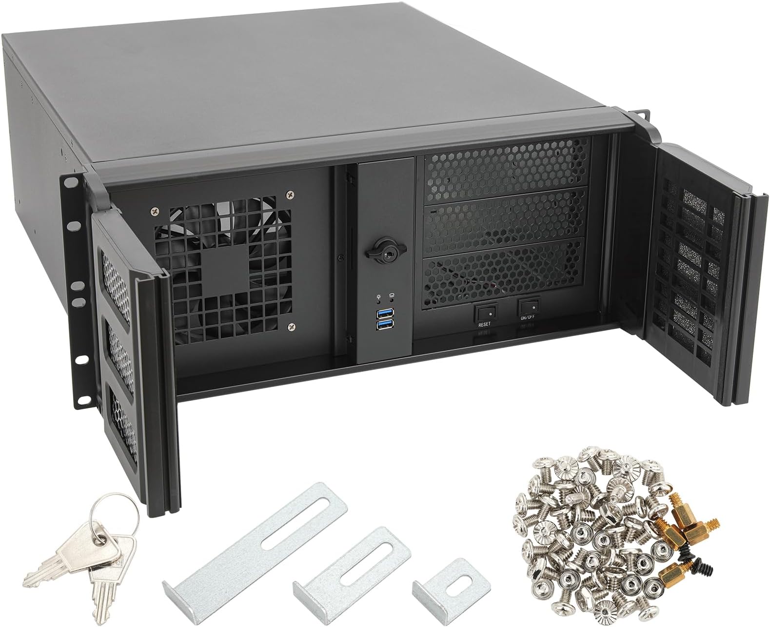 Amazon.com: RackChoice 4U Rackmount Server Chassis with 3x5.25 Front ...