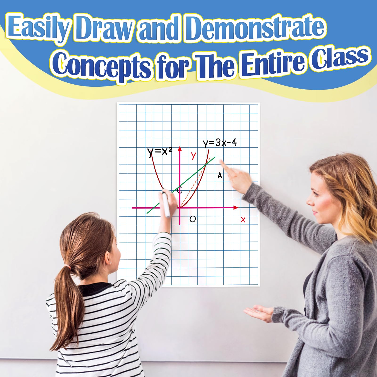 Snapklik.com : Giant Magnetic Graph Paper,Dry Erase Grid Graphing For ...