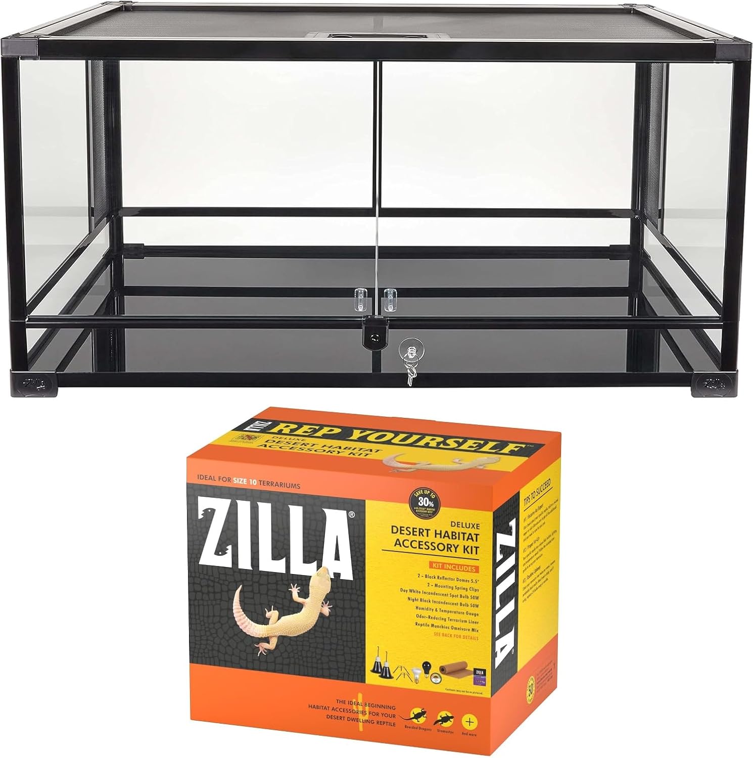 Amazon.com : Zilla QuickBuild Terrarium Habitat with Swing Door, 36"x18 ...