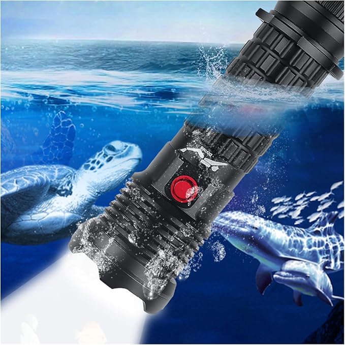 Amazon.com : Scuba Diving Light Dive Flashlight,500000 Lumens IPX8 ...