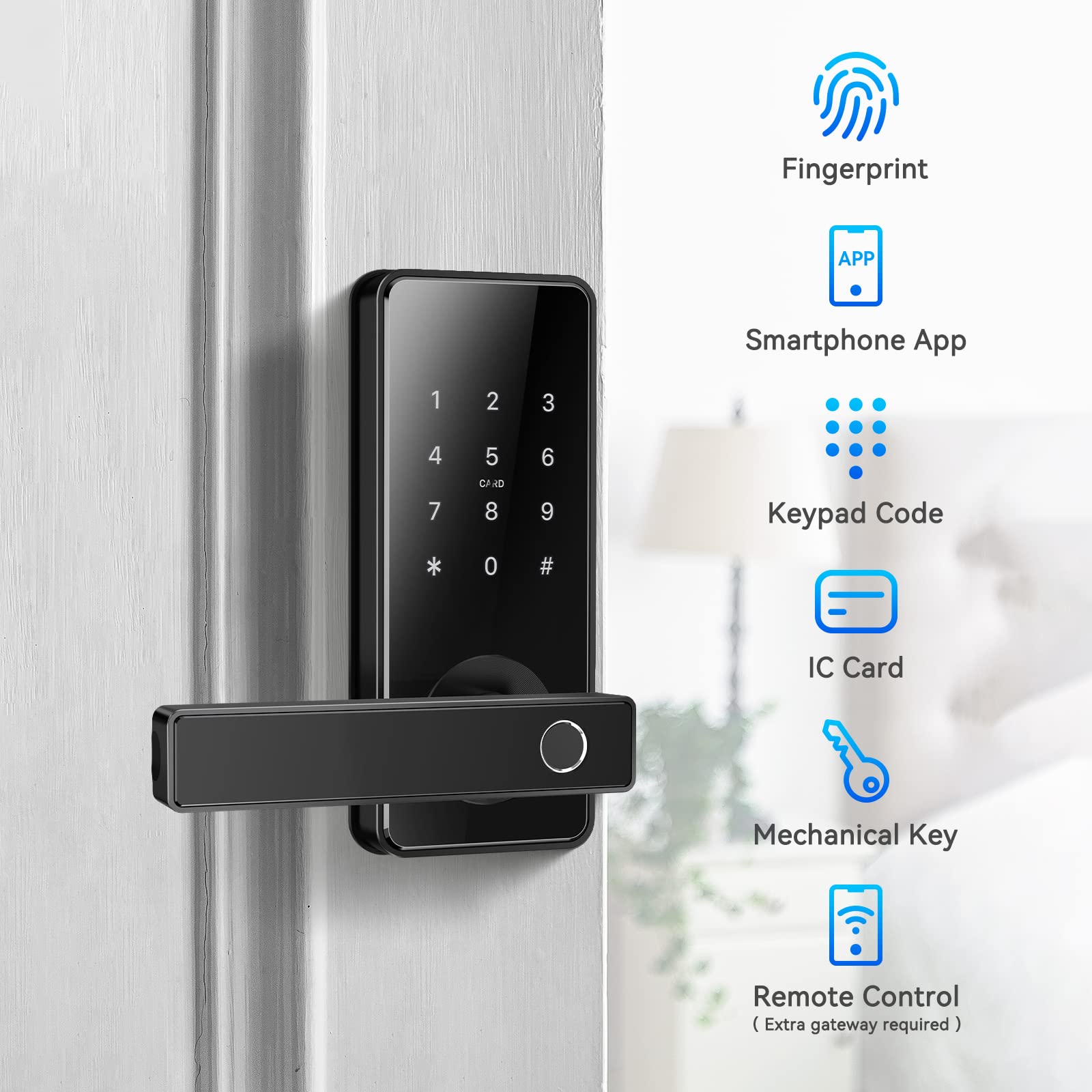 Buy Keyless Entry Door Lock Smart Biometric Fingerprint Door Handle ...