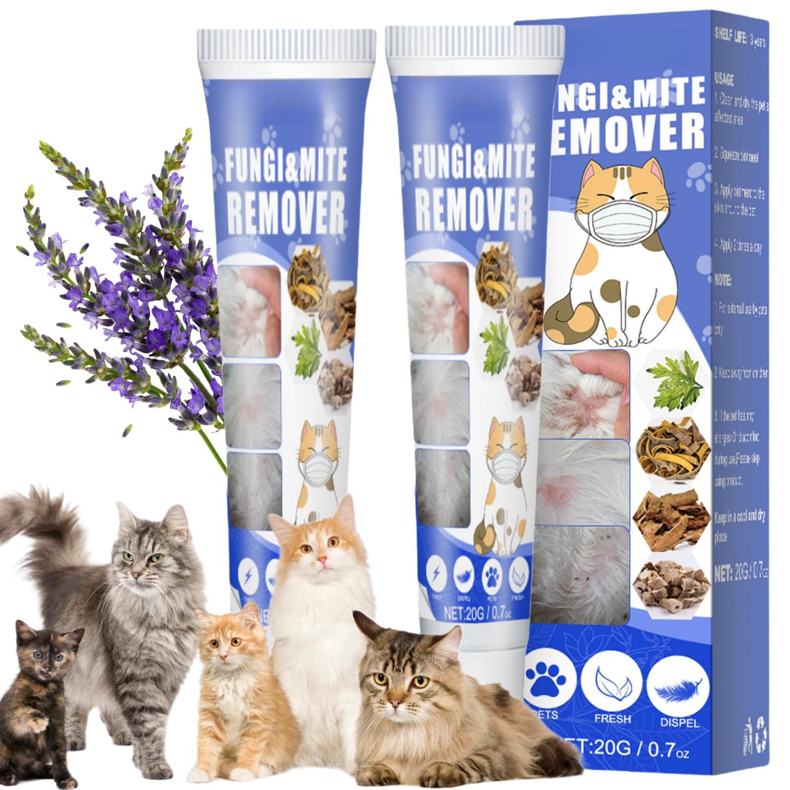 2pcs Pet Mite Removal Cream,Useful Pet Itch Relief Treatment,Pet Anti ...